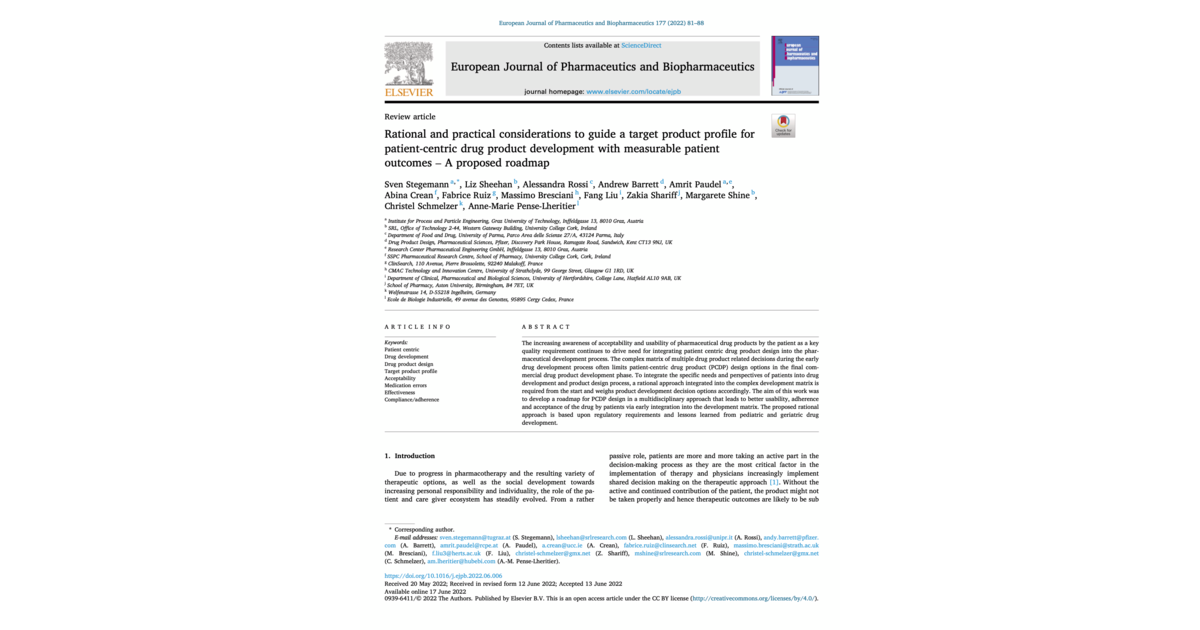 Rational and practical considerations to guide a target product profile ...
